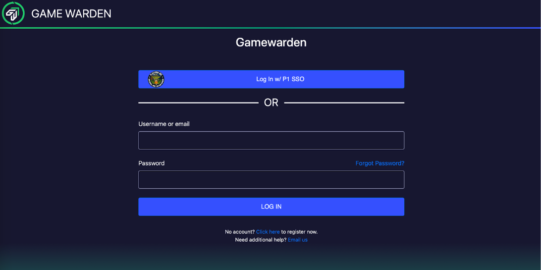 First time logging in